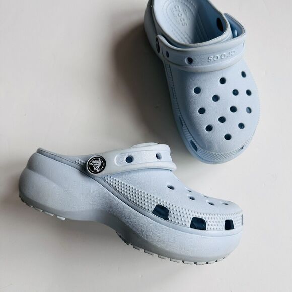 CROCS | Shoes | Crocs Classic Platform Clog Waterproof Blue Big Girls ...